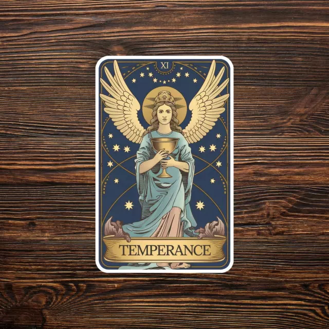 Temperance Tarot Card Sticker - Angelic Virtue Spiritual Alchemy ...