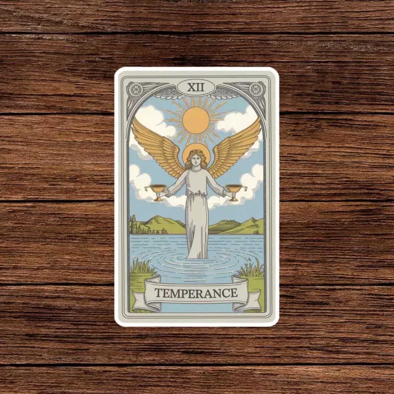 Temperance Tarot Card Sticker - Vintage Style Angelic Illustrationphone ...