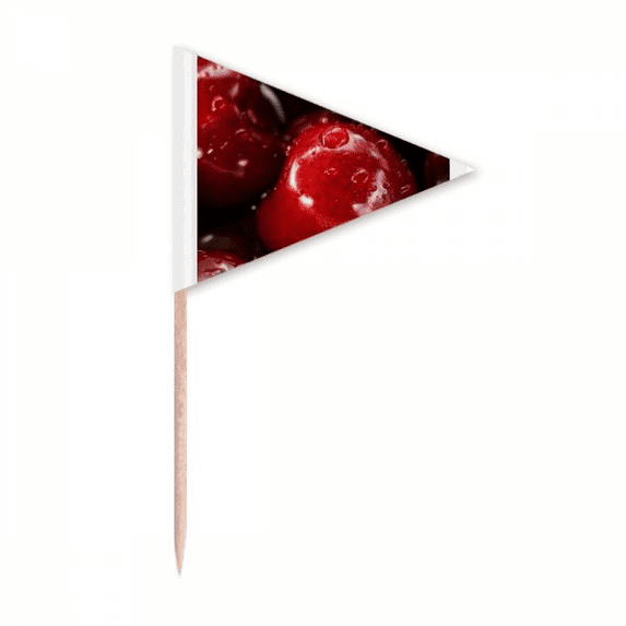 Temperate Red Fruits Picture Cherry Toothpick Triangle Cupcake Toppers ...