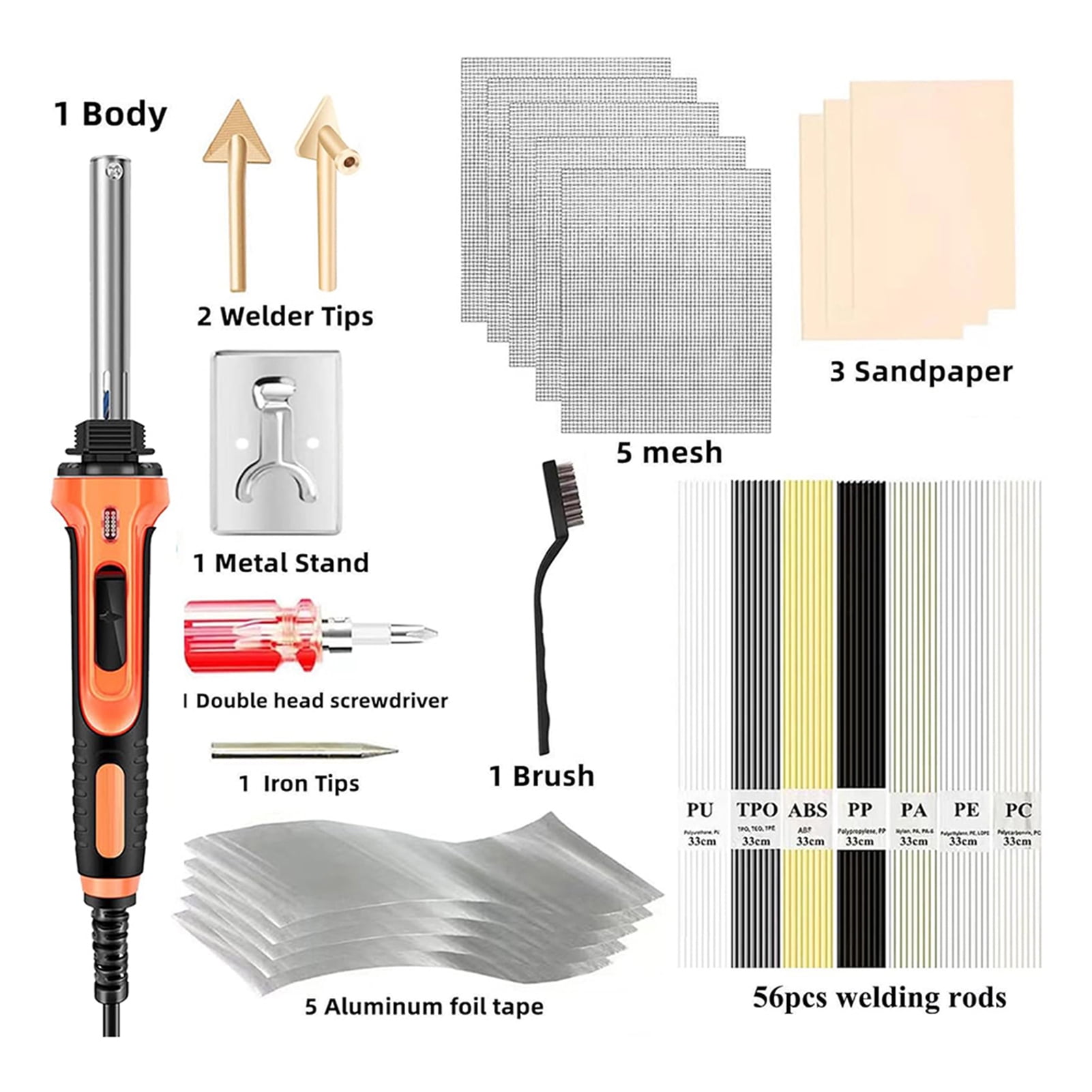 Temperature 100W Plastic Welding Kit 2 In 1 Plastic Welder Soldering ...