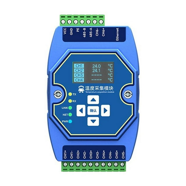 Temperature Acquisition Module 4 Way PT100 RTD Modbus RS485 Ethernet ...