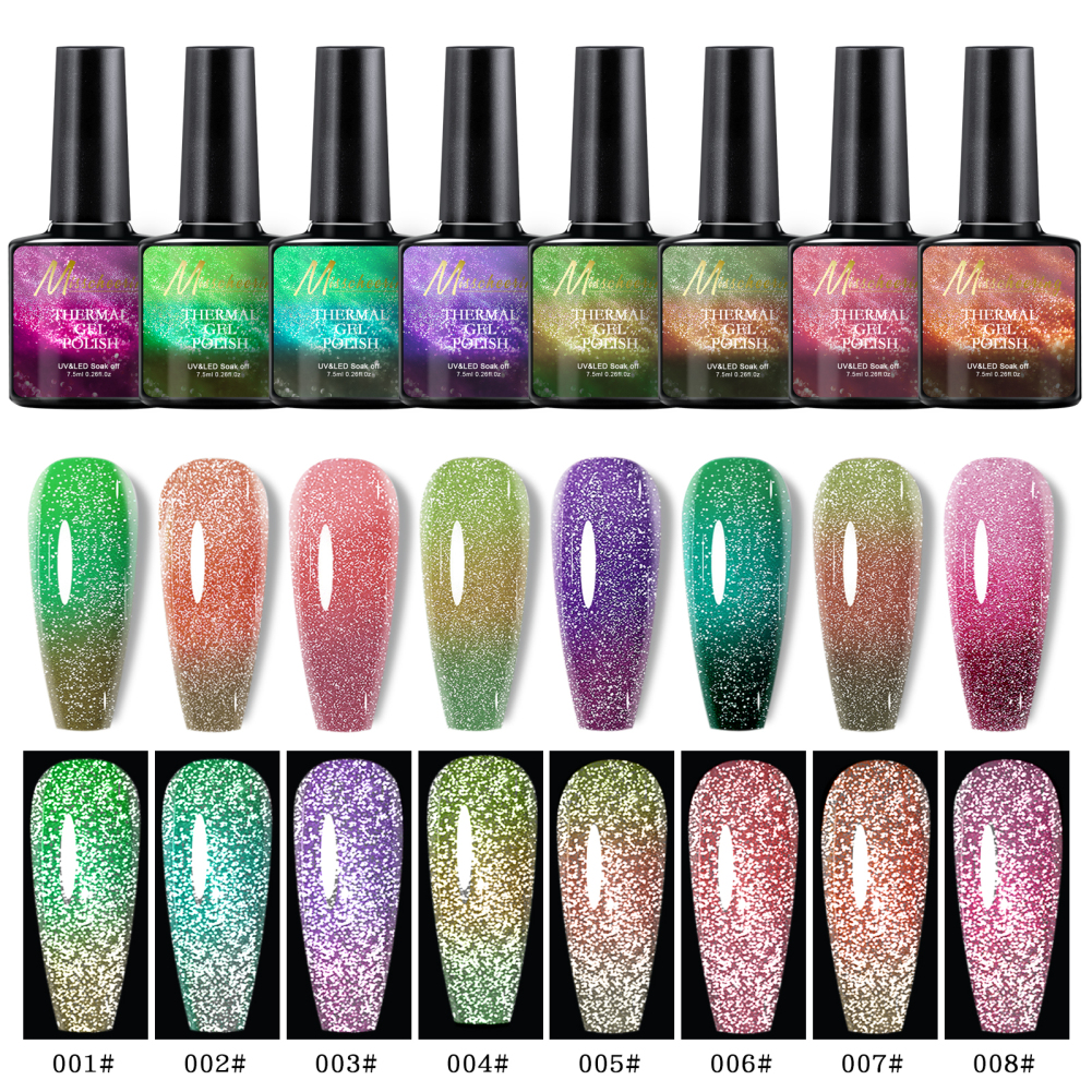 Temperature Change Aurora Broken Drill Nail Polish Glue Opal Crushed ...