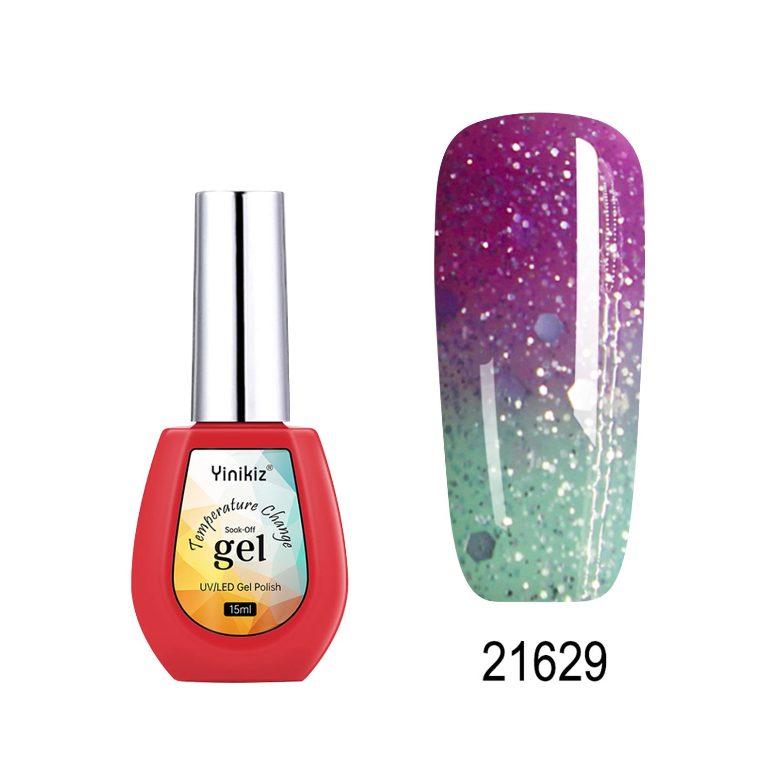 Temperature Changing Nail Polish Gel Glitter Sequins Discoloration Base ...