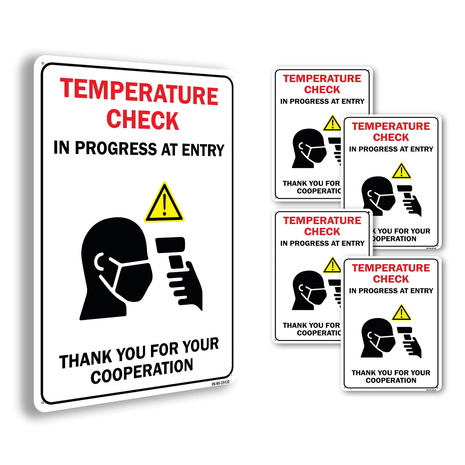 Temperature Check In Progress At Entry Public Safety Rigid Plastic Sign ...