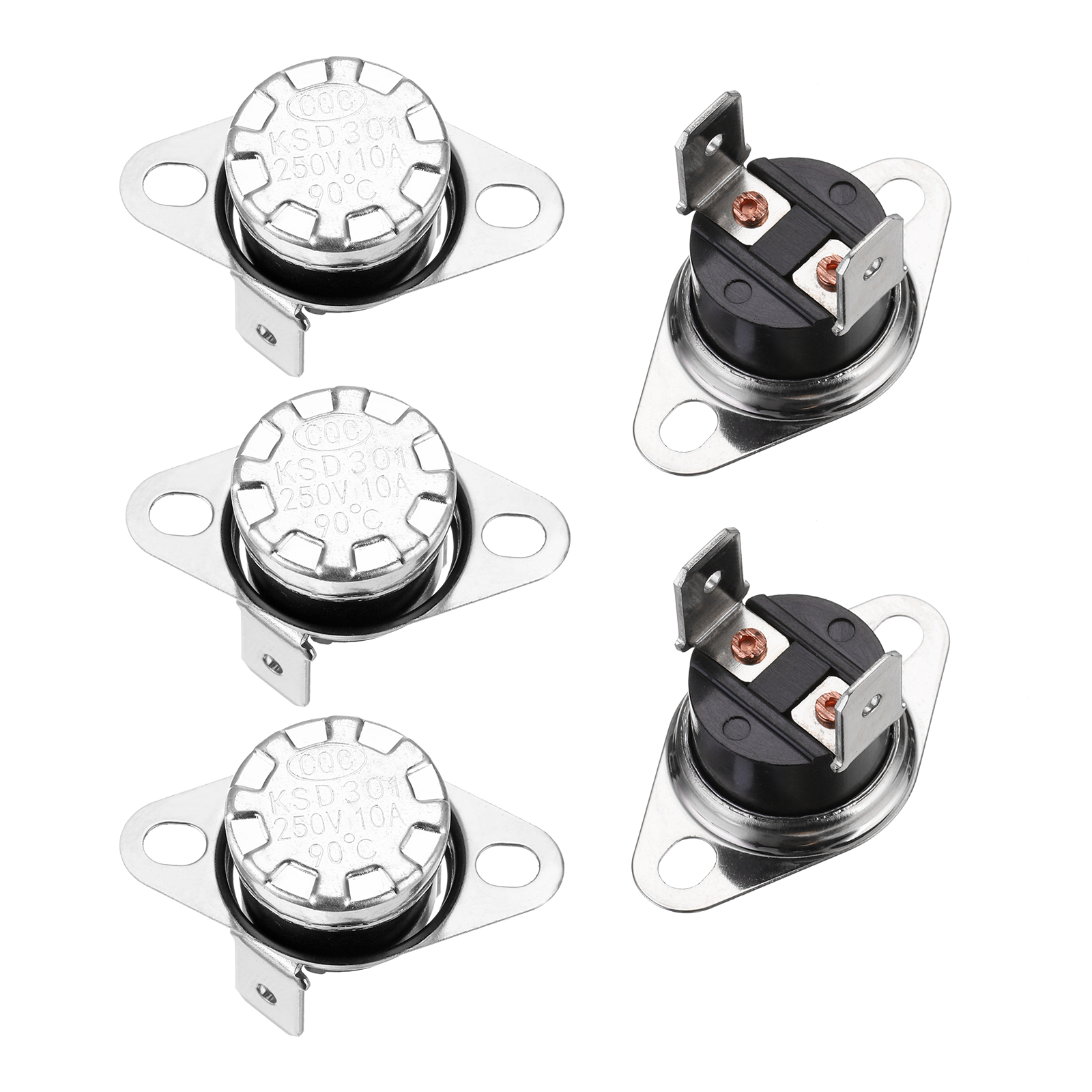 Temperature Control Switch Thermostat 90°C 10A Normally Closed 5 Pack ...