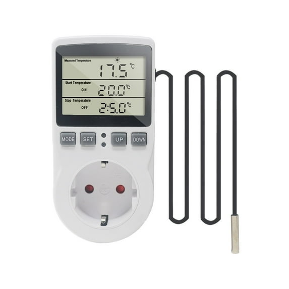 Temperature Controller Digital Plug-in Thermostat Timer Switch Socket ...