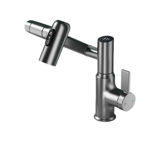 Temperature Digital LED Display Basin Faucet, 360 Rotation 3 Modes ...