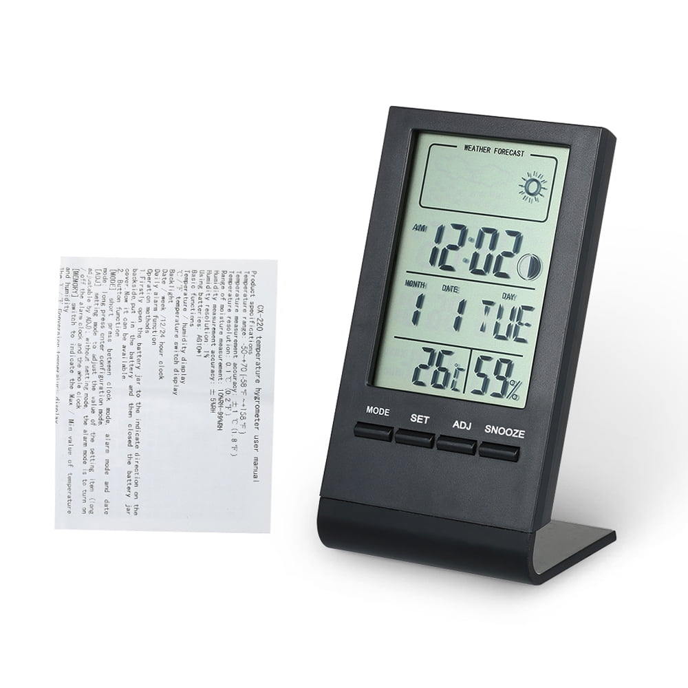Temperature Humidity Meter,Indoor Room / Meter Alarm Clock Max Min ...