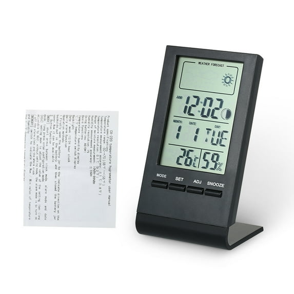 Temperature Humidity Meter,Indoor Room / Meter Alarm Clock Max Min ...