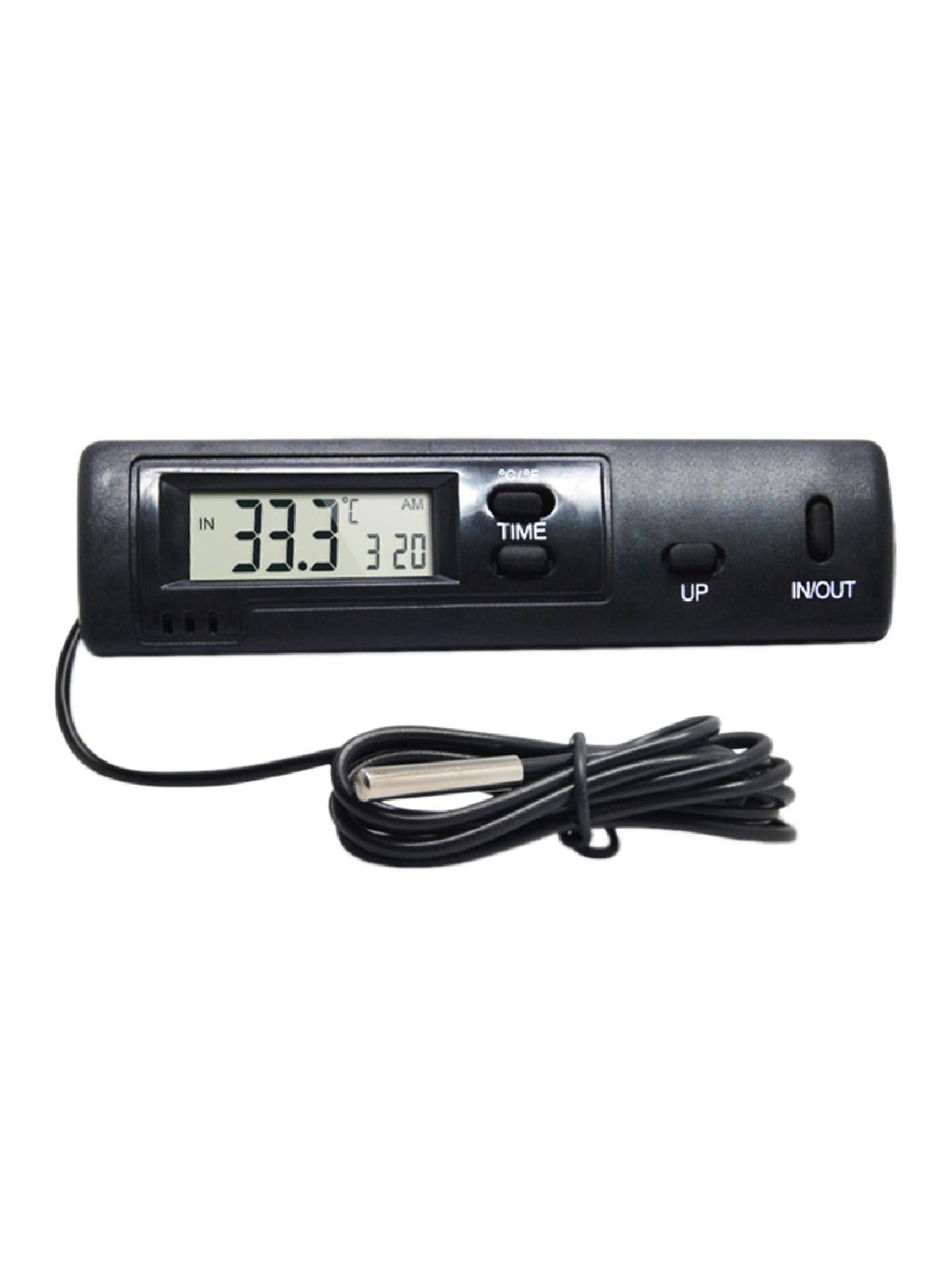 Temperature Sensor Probe in out Dual-way Digital Thermometer Clock Temp ...