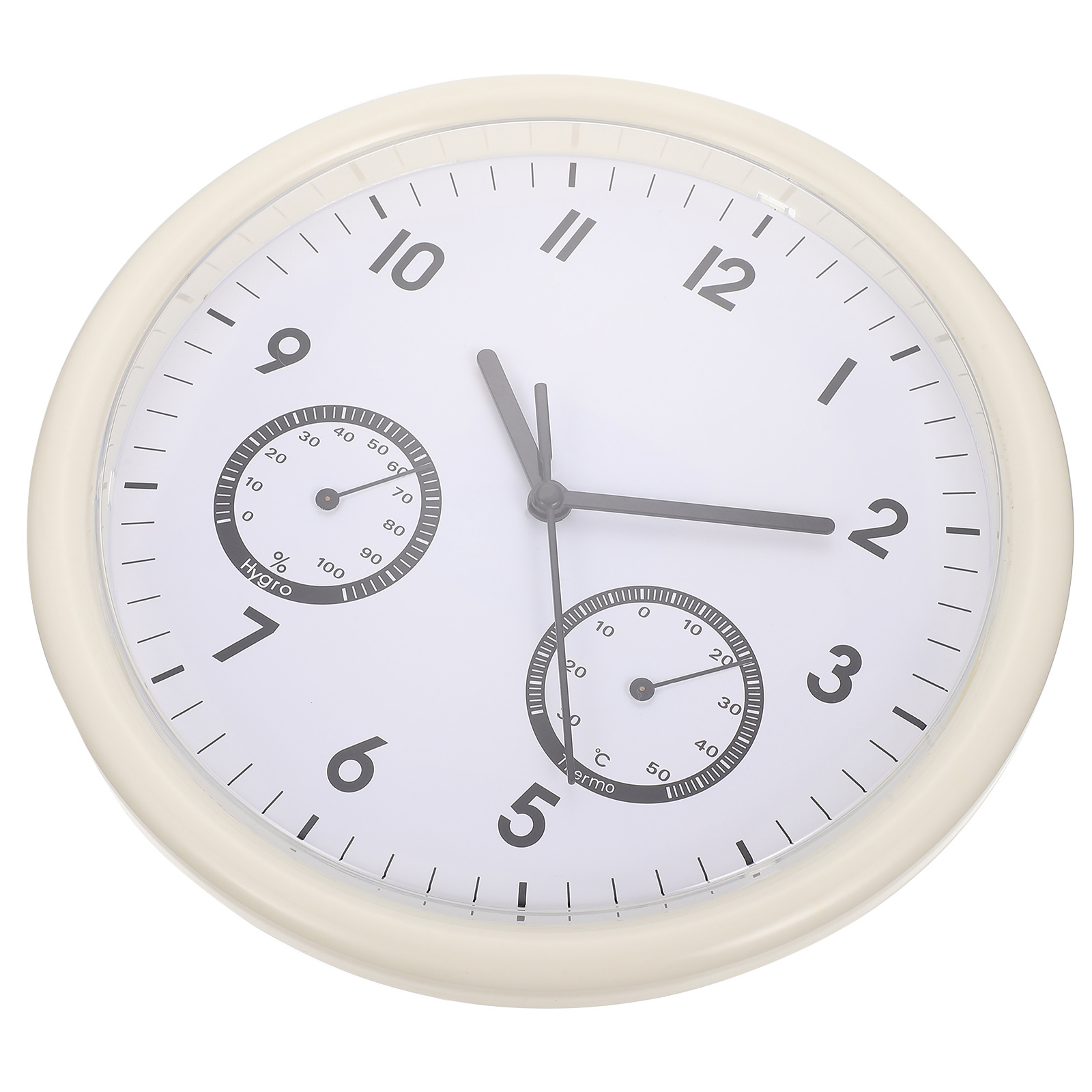 Temperature and Humidity Meter Wall Clock Plastic Hanging Garage Clocks ...