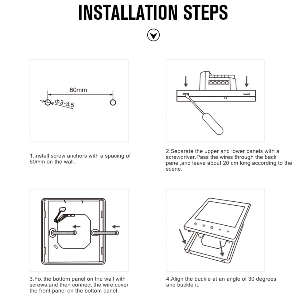 Temperature controller,Ntc Lcd Display Button Water Warm Wifi Wall ...