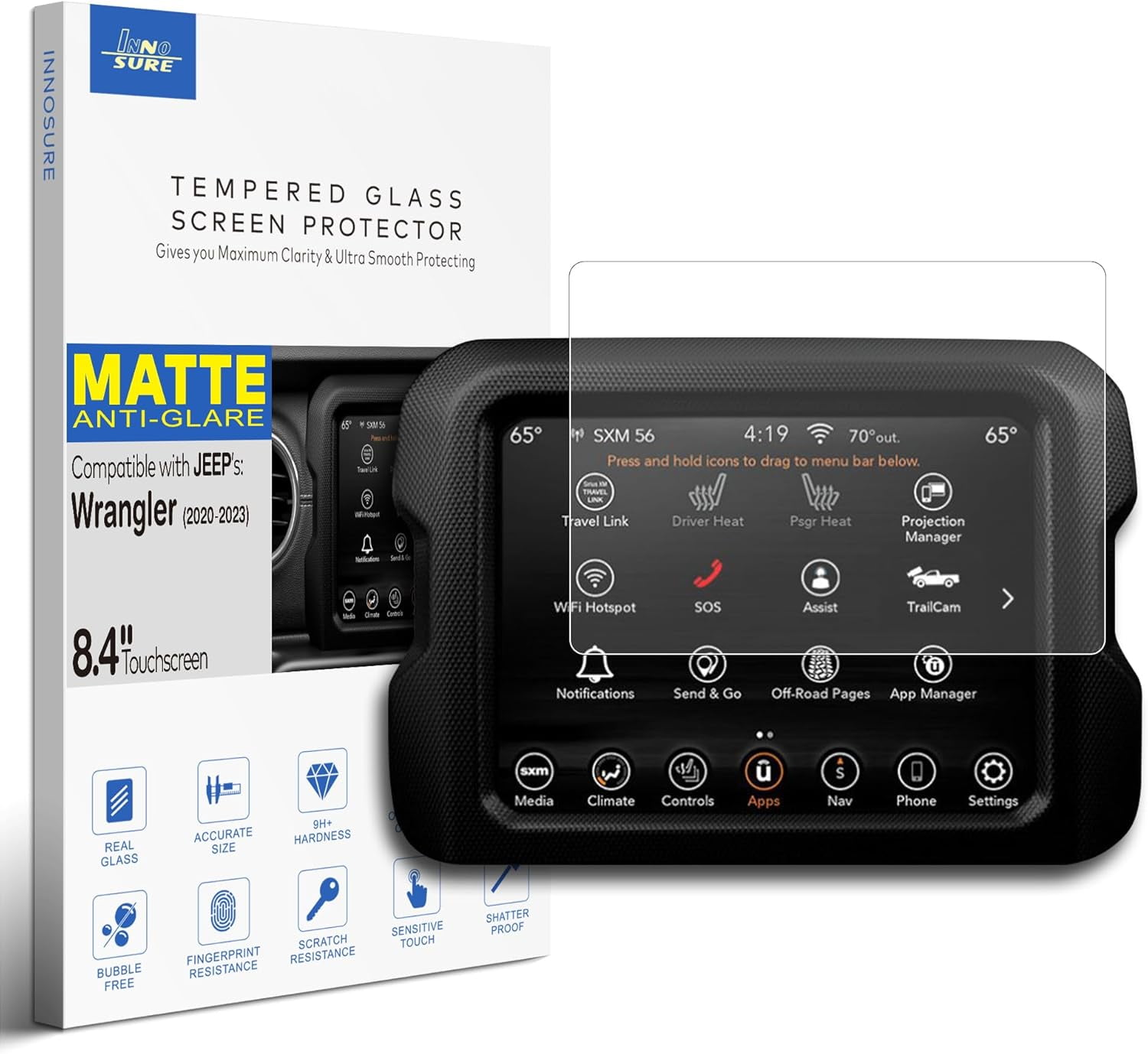 Tempered Gl Screen Protector Compatible with 2020 2021 2022 2023 Jeep ...