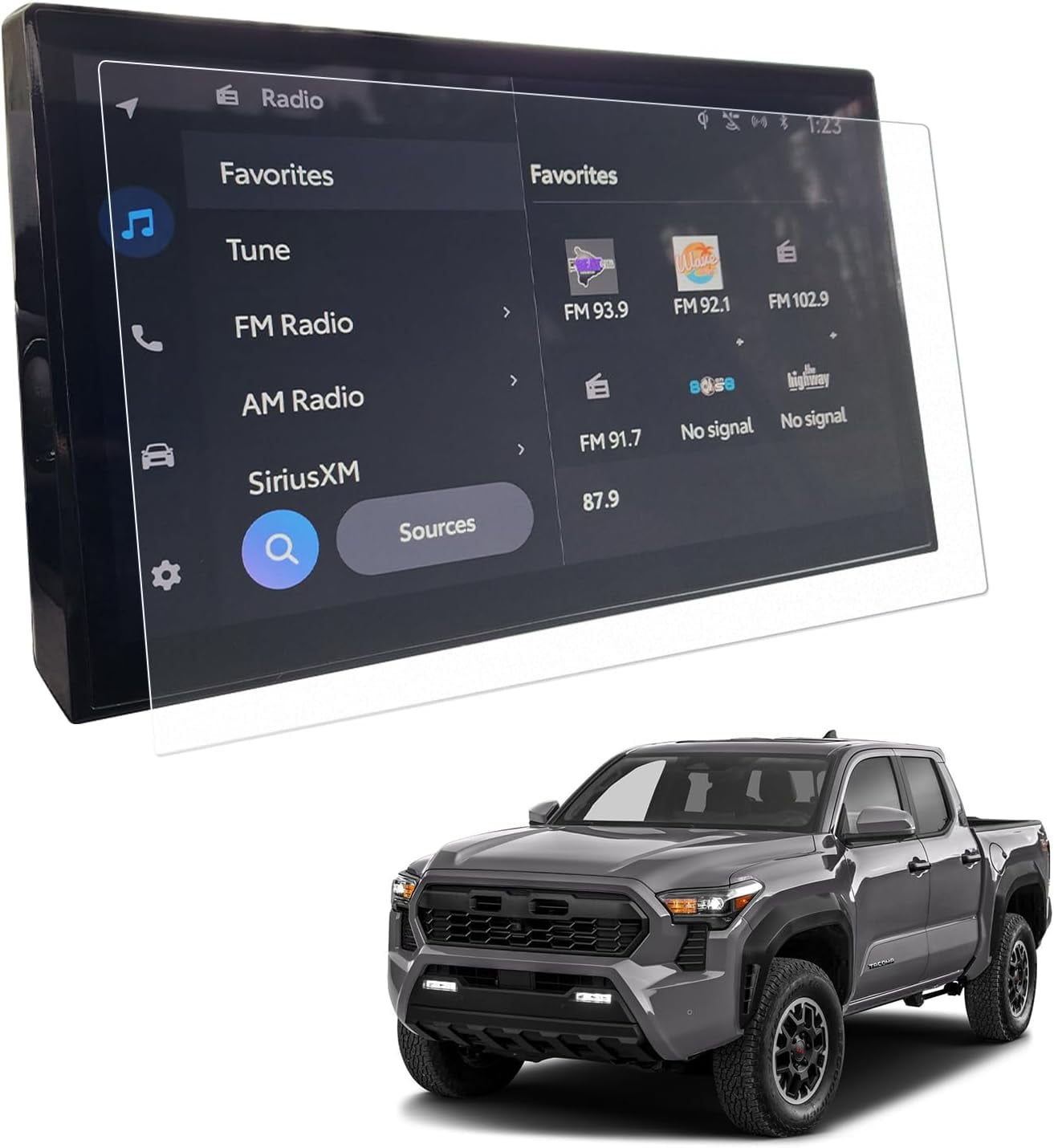 Tempered Gl Screen Protector for 2024 Toyota Tacoma Limited/TRD Pro/Trailhunter 14-inch ...