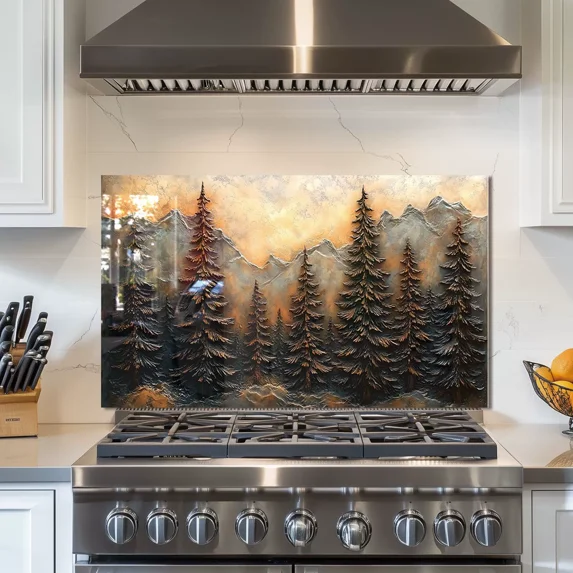 Tempered Glass Backsplash For Kitchen Behind Stove,Stove Back Top Cover ...