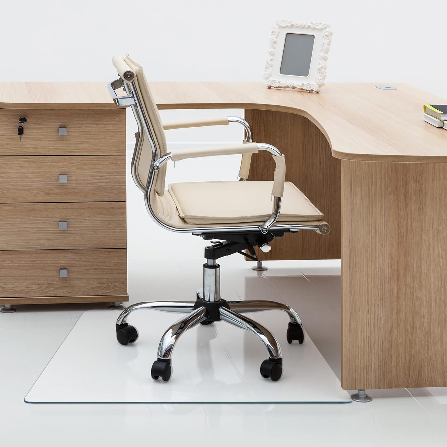 Tempered Glass Chair Mat, 1/5" Thick 36" x 46" Office Chair Mat for ...