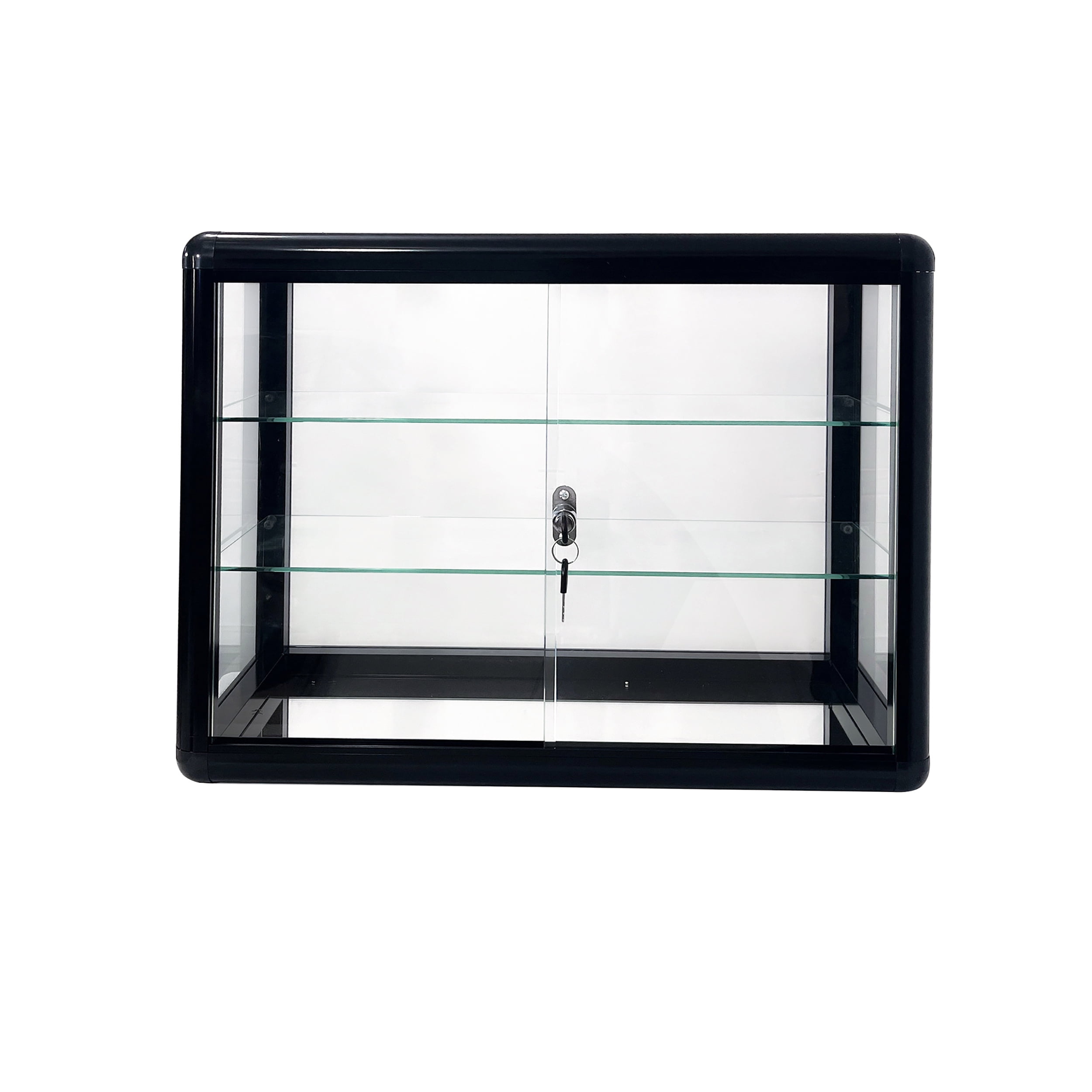 Tempered Glass Counter Top Display Showcase with Sliding Glass Door and ...
