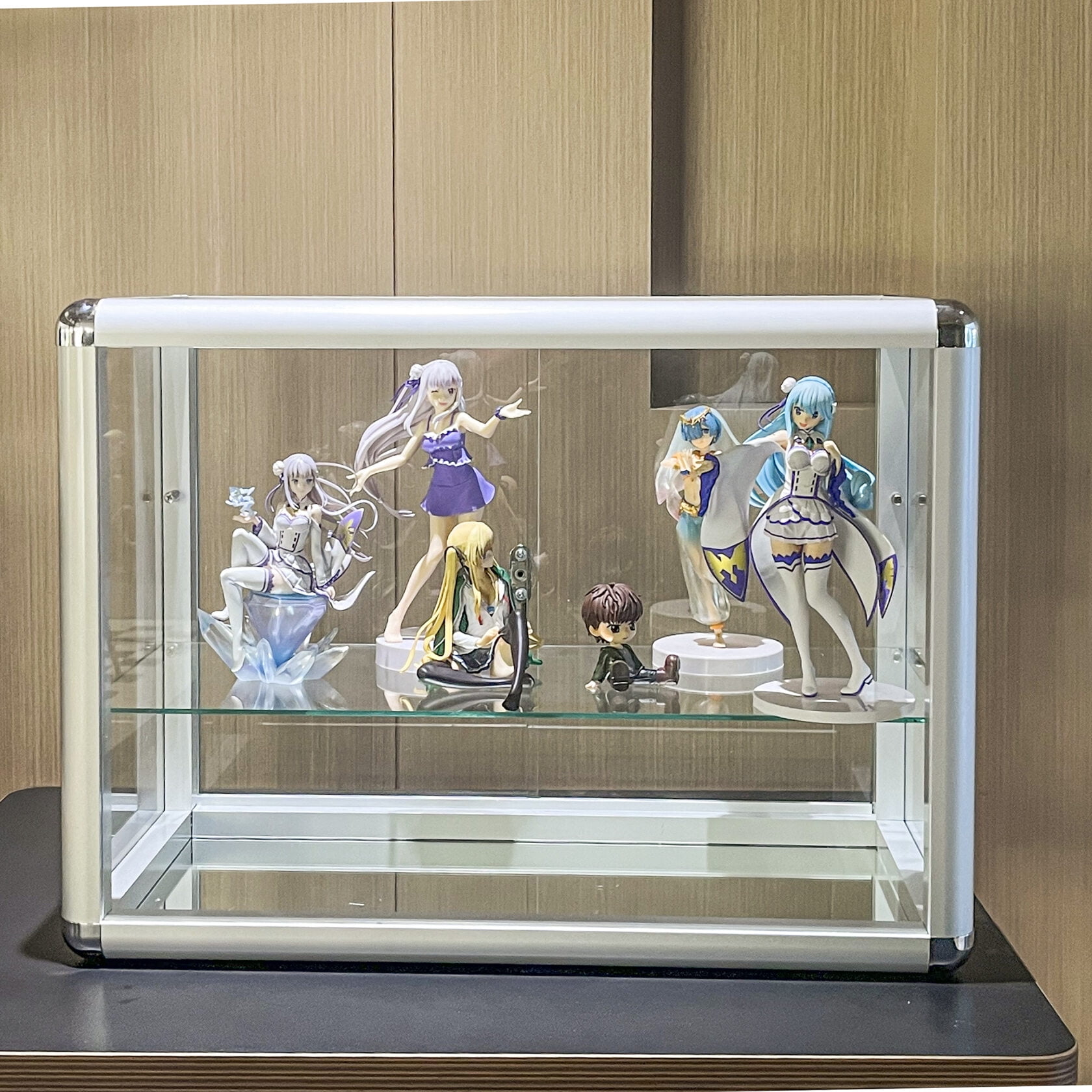 Tempered Glass Counter Top Display Showcase with Sliding Glass Door and ...