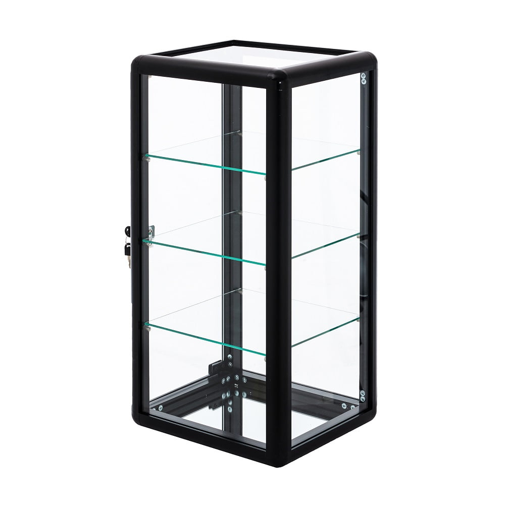 Tempered Glass Counter Top Display Showcase with Sliding Glass Door and ...