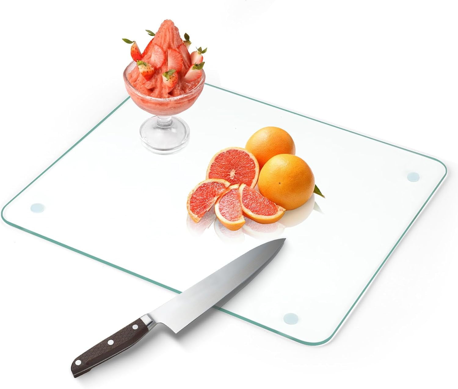 Tempered Glass Cutting Board for Kitchen Counter, Clear Cutting Board ...