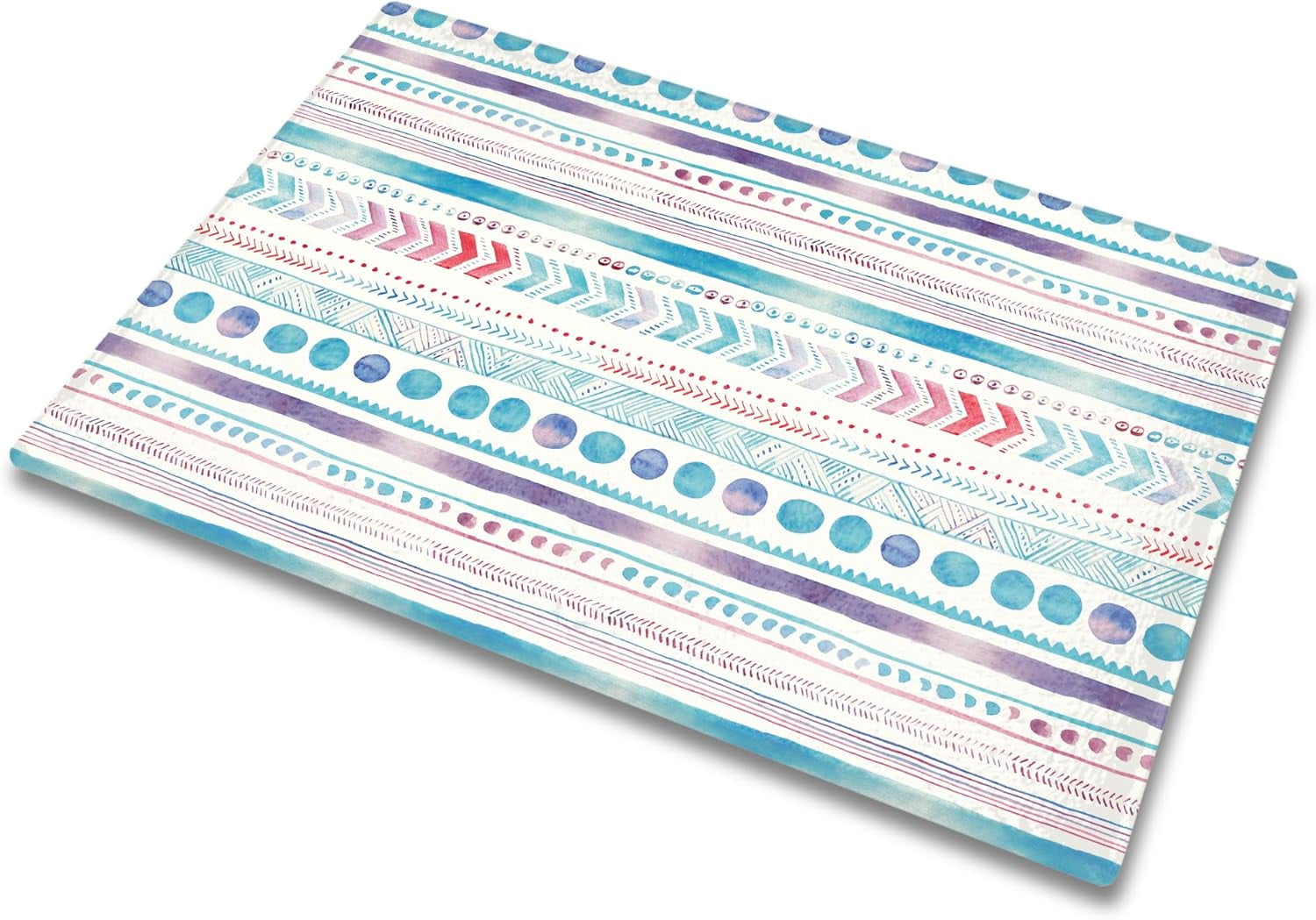 Tempered Glass Cutting Board for Kitchen Counter, Colorful and Blue ...