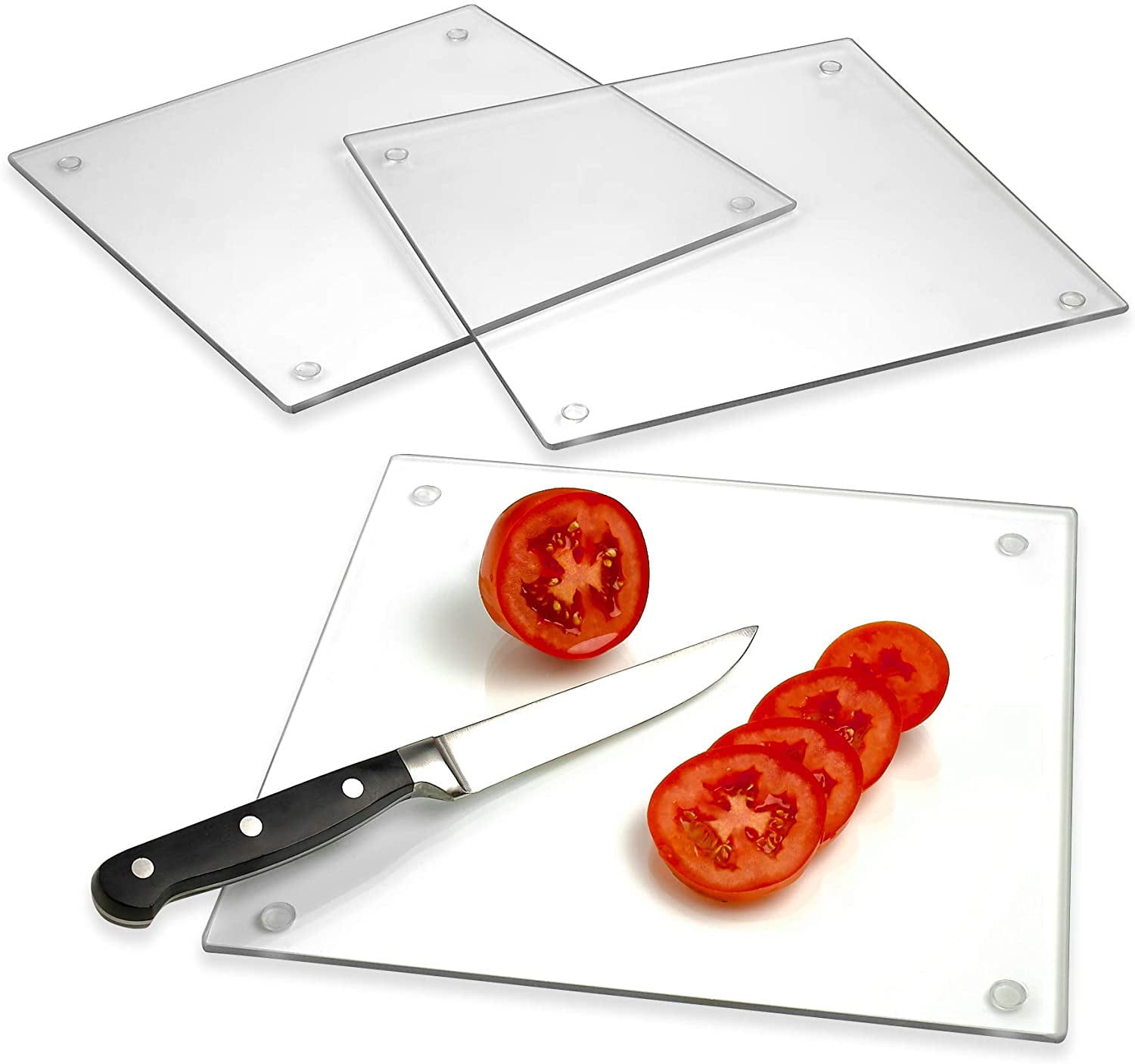 Tempered Glass Cutting Board Set Square Kitchen Boards Scratch Heat Resistant Pack of 3 Dishwasher Safe Walmart