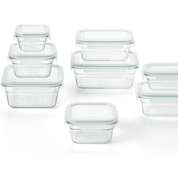 Tempered Glass Food Storage Containers with Lids for Household , Meal ...