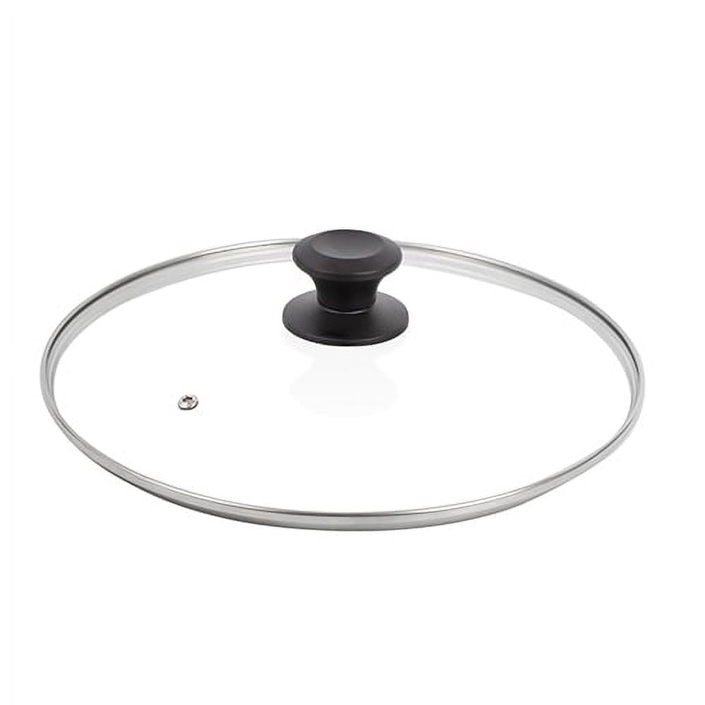 Clatine 10" Tempered Glass Lid for Pan & Pot, Black Knob, Stainless ...