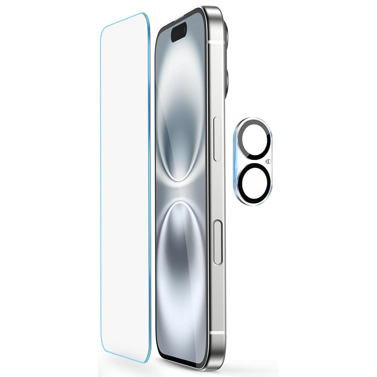 Tempered Glass Screen Protector + Camera Lens Protector for iPhone 16 ...