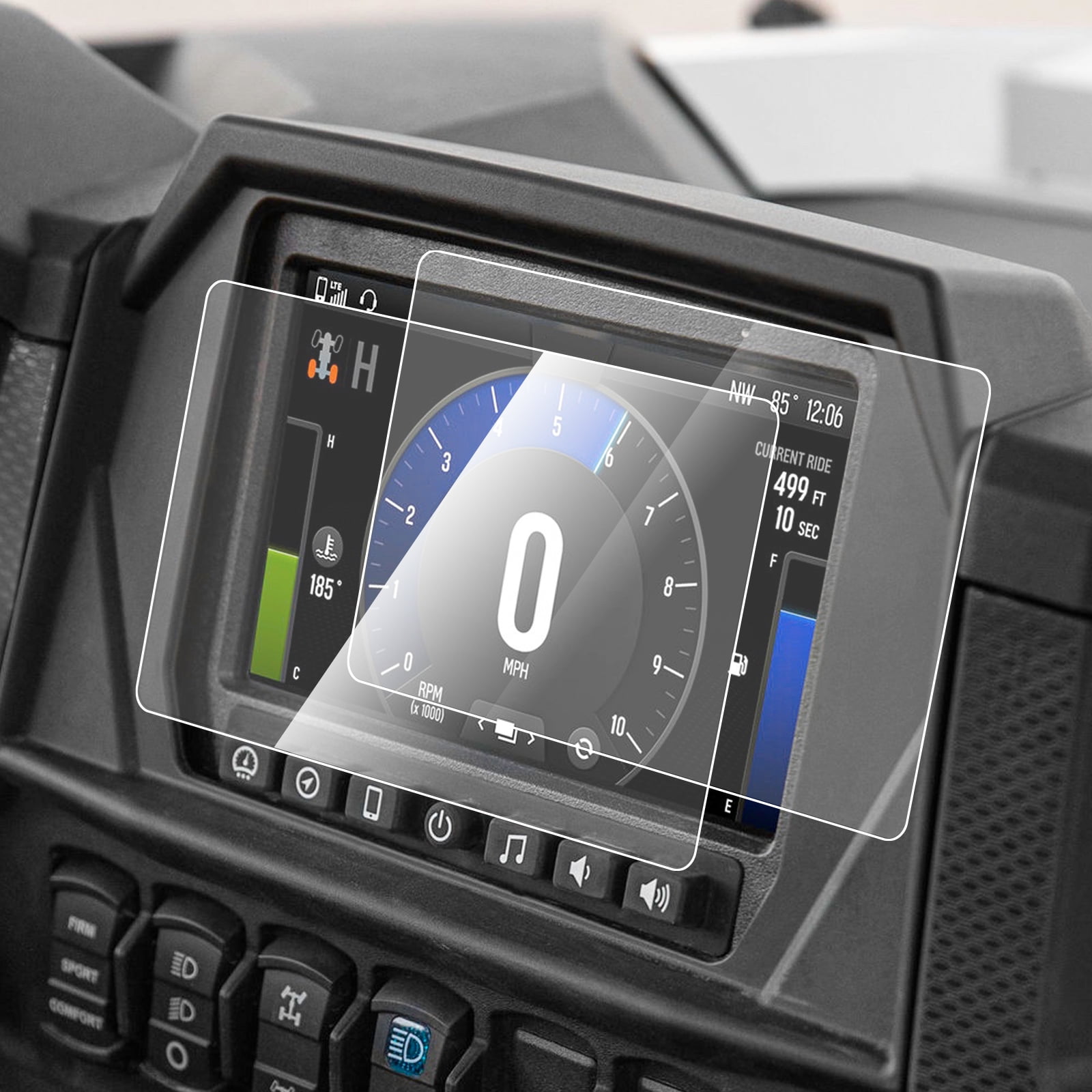 Tempered Glass Screen Protector (Set of 2) Compatible with Polaris RZR ...