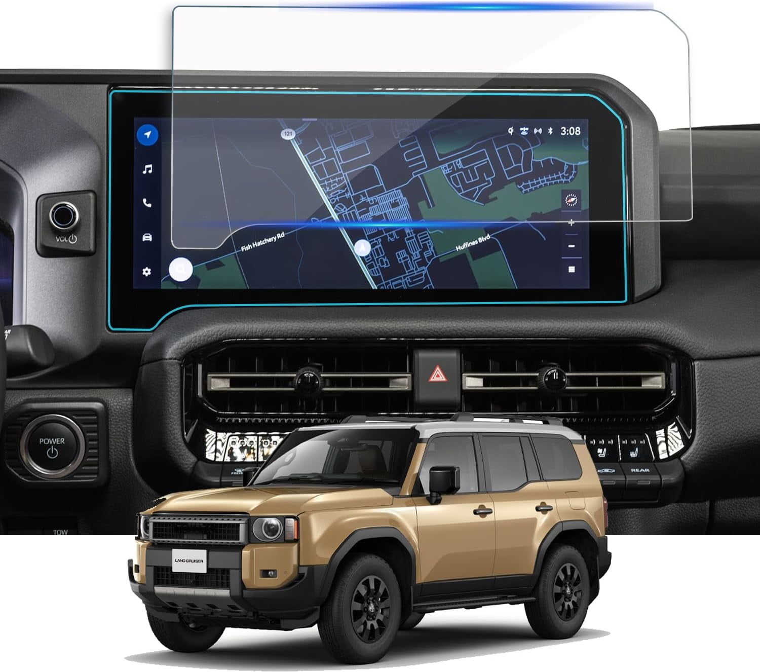 Tempered Glass Screen Protector for Toyota Land Cruiser 2024 2025 ...