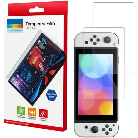 Tempered Glass Screen Protector for Switch 2, 9H Tempered Glass Film ...