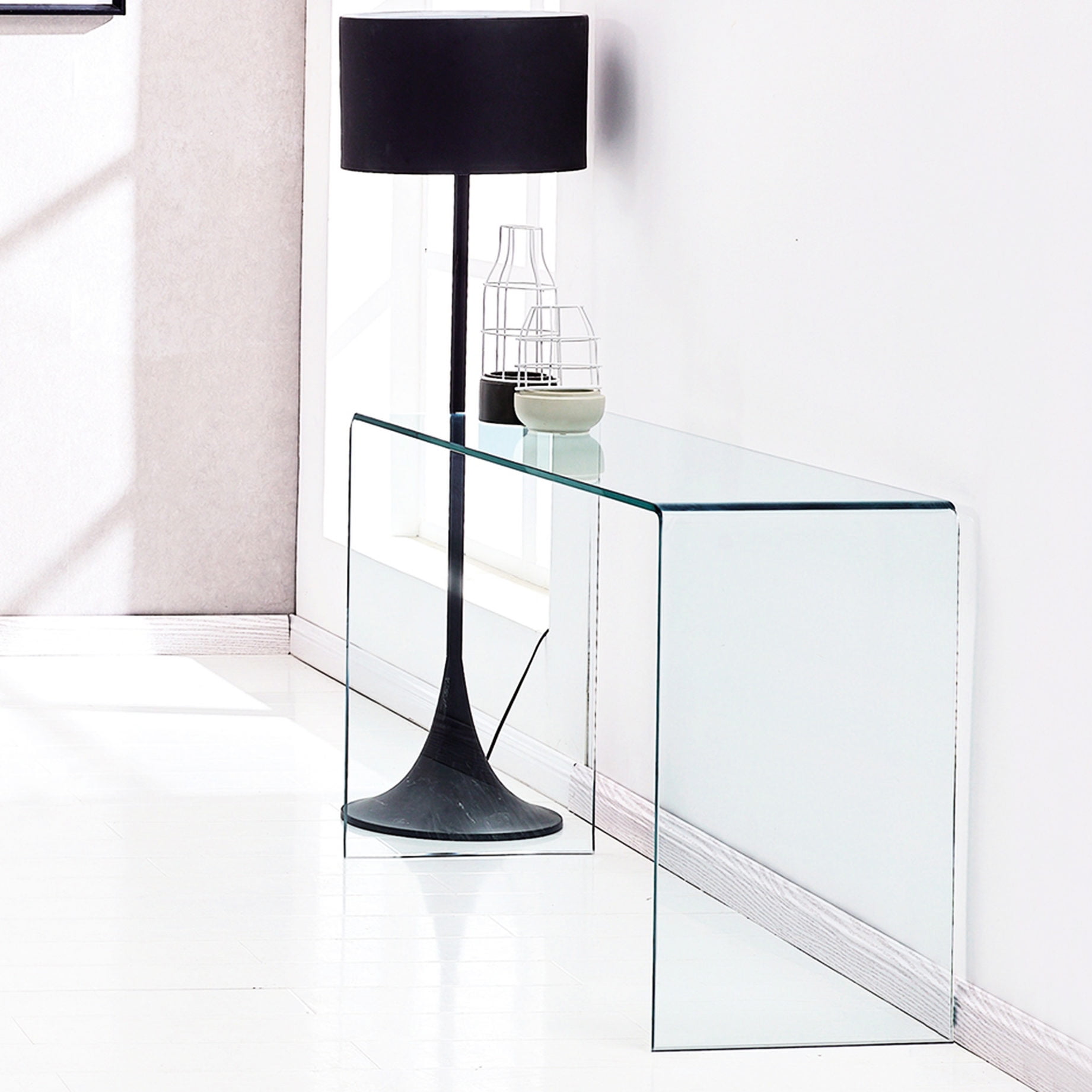 Tempered Glass Sofa Console with Rounded Edges | Functional for Home ...