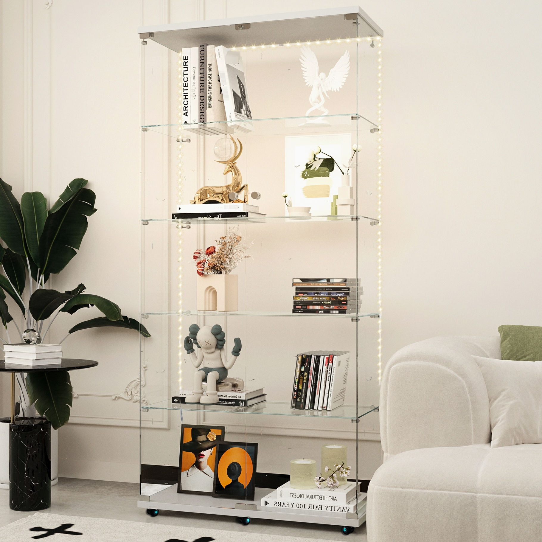 Tempered Glass Storage Unit | LED Lights for Primary Living Areas ...
