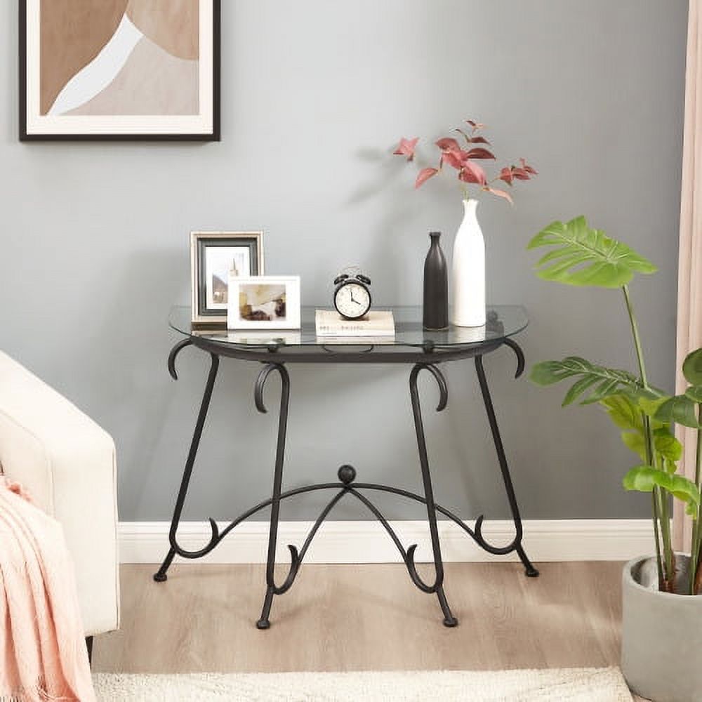 Tempered Glass Surface Console Table Coffee Table with Sturdy ...