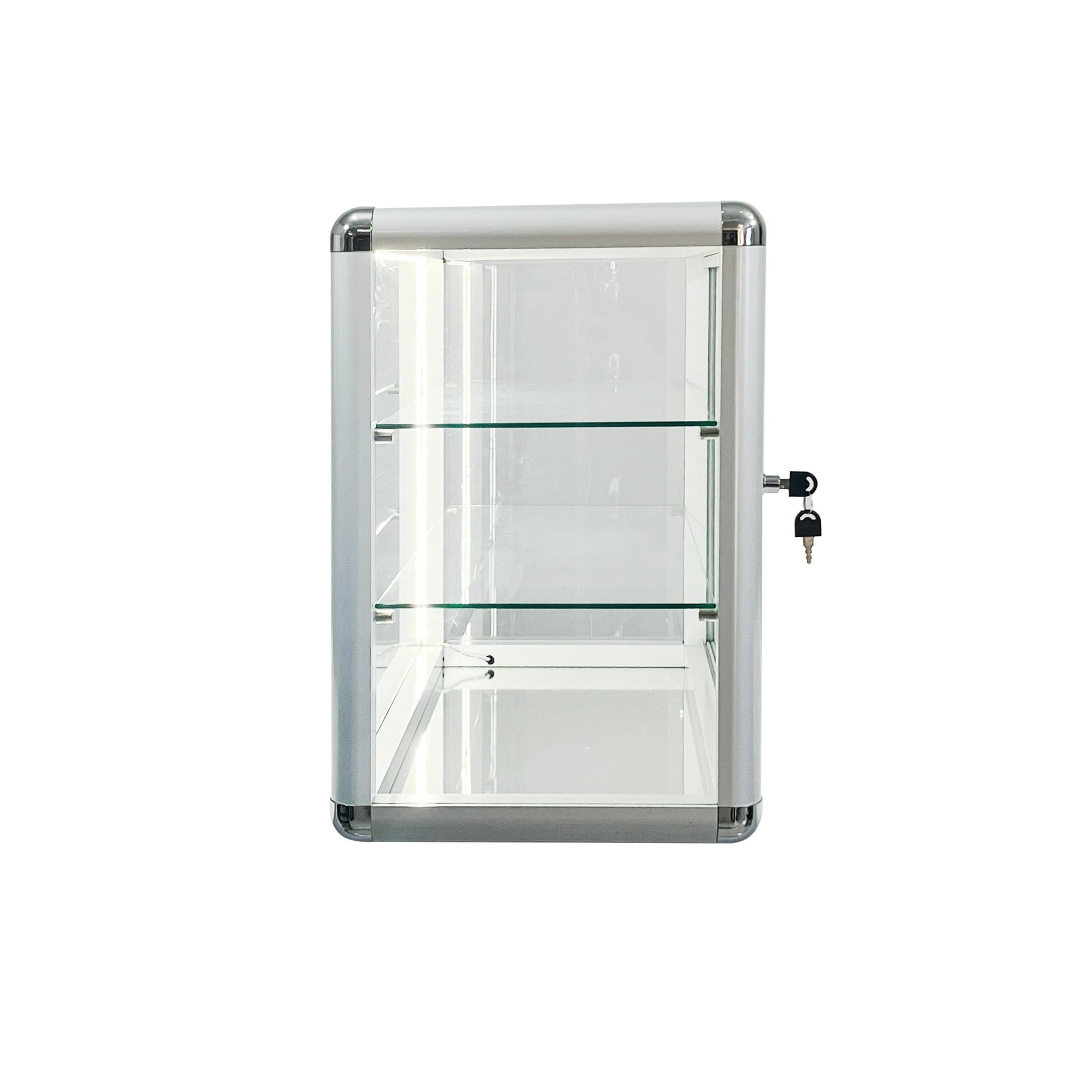 Tempered Glass Top Display Cabinet with Sliding Glass Door and Lock ...