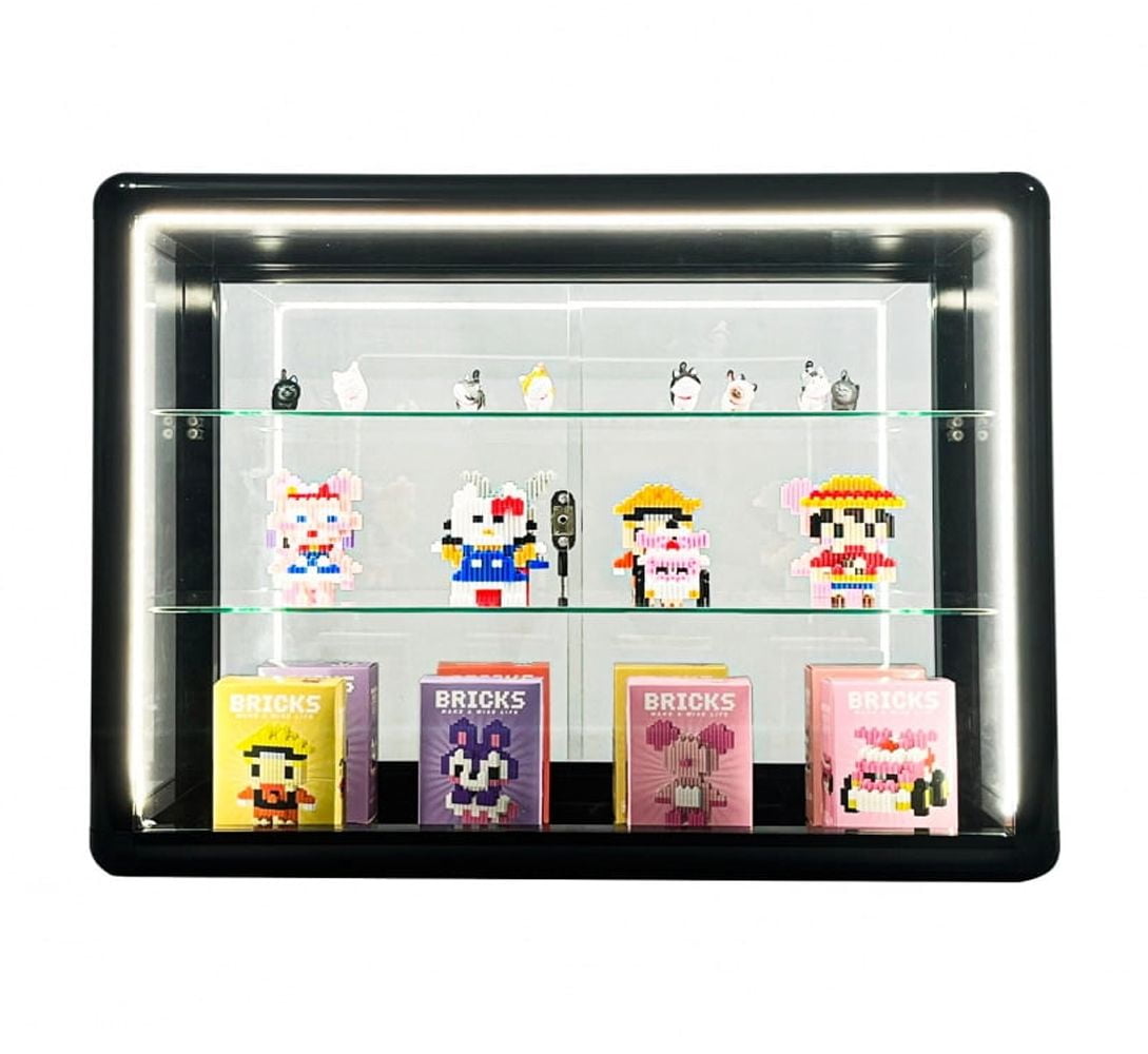 Tempered Glass Top Display Cabinet with Sliding Glass Door and Lock ...