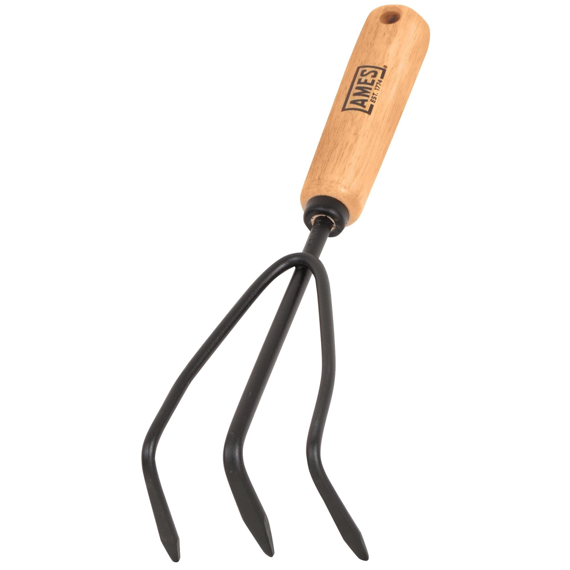 Tempered Steel Hand Cultivator with Wood Handle, 11-Inch, Brown ...