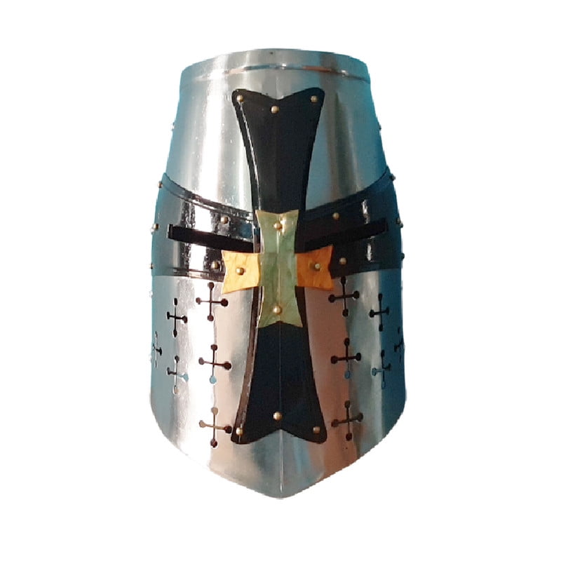 Templar Knight Helmet SCA LARP Reenactment Crusader Knights Cosplay ...