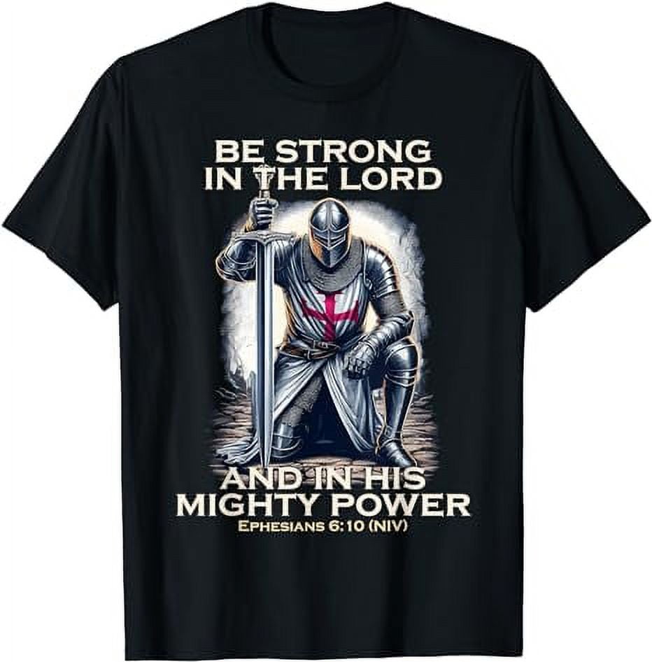 Templar Praying Knight Christian Bible Verse Saying Lord T-Shirt ...