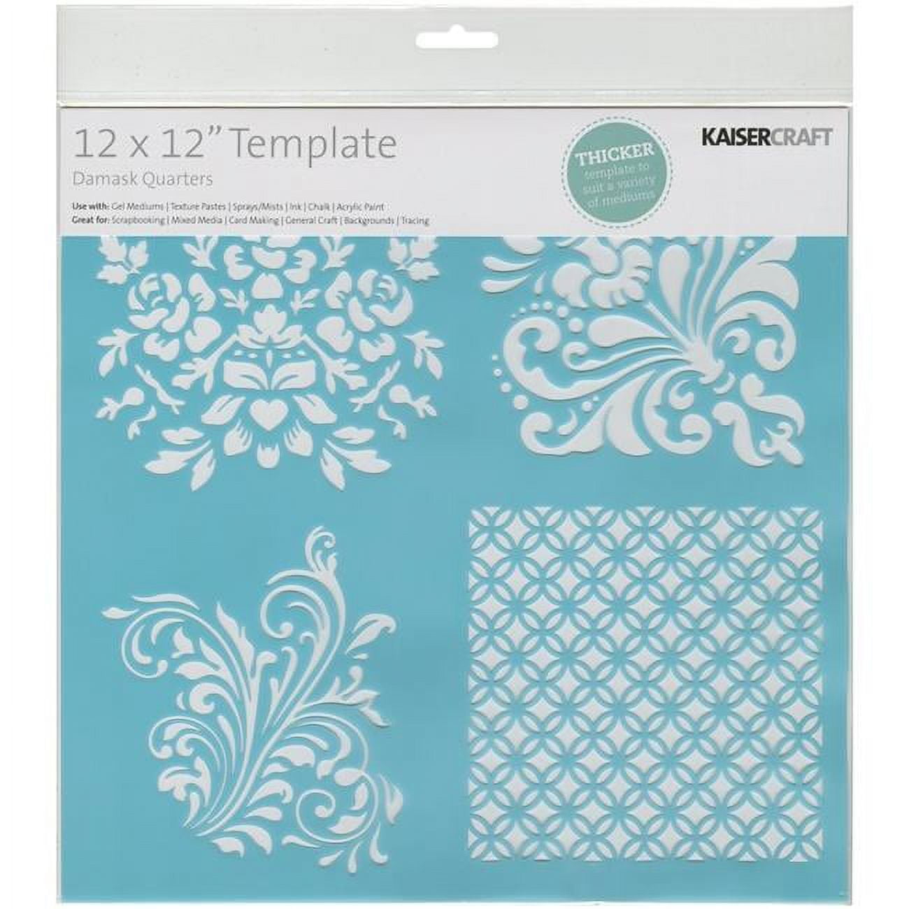 Template 12"X12"-Damask Quarters, Pk 2, Kaisercraft - Walmart.com