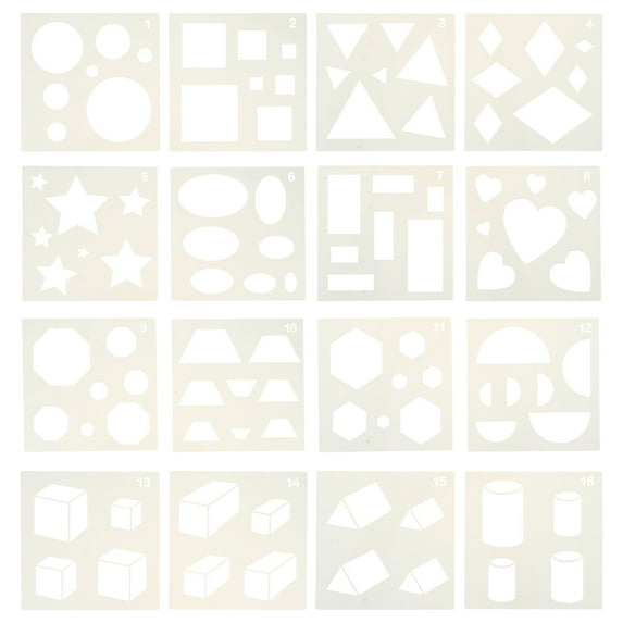 Geometric Shapes Stencil Set for Kids and Adults - Art Supplies for ...