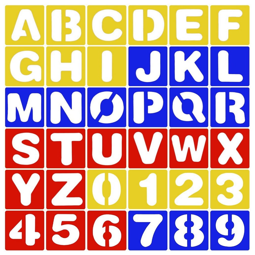 Templates Numbers and Letters Cutout Alphanumeric Painting Supplies ...