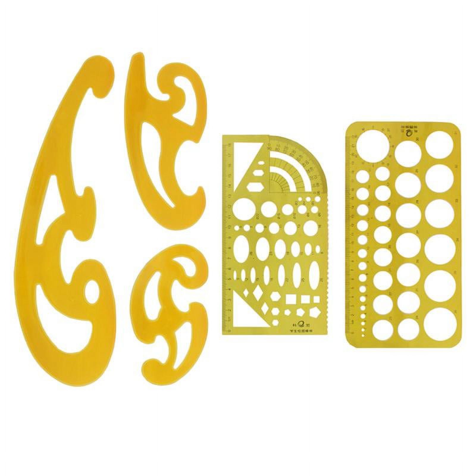 Templates Ruler Set Architect Orange Plastic Layout Shapes Stencil for ...