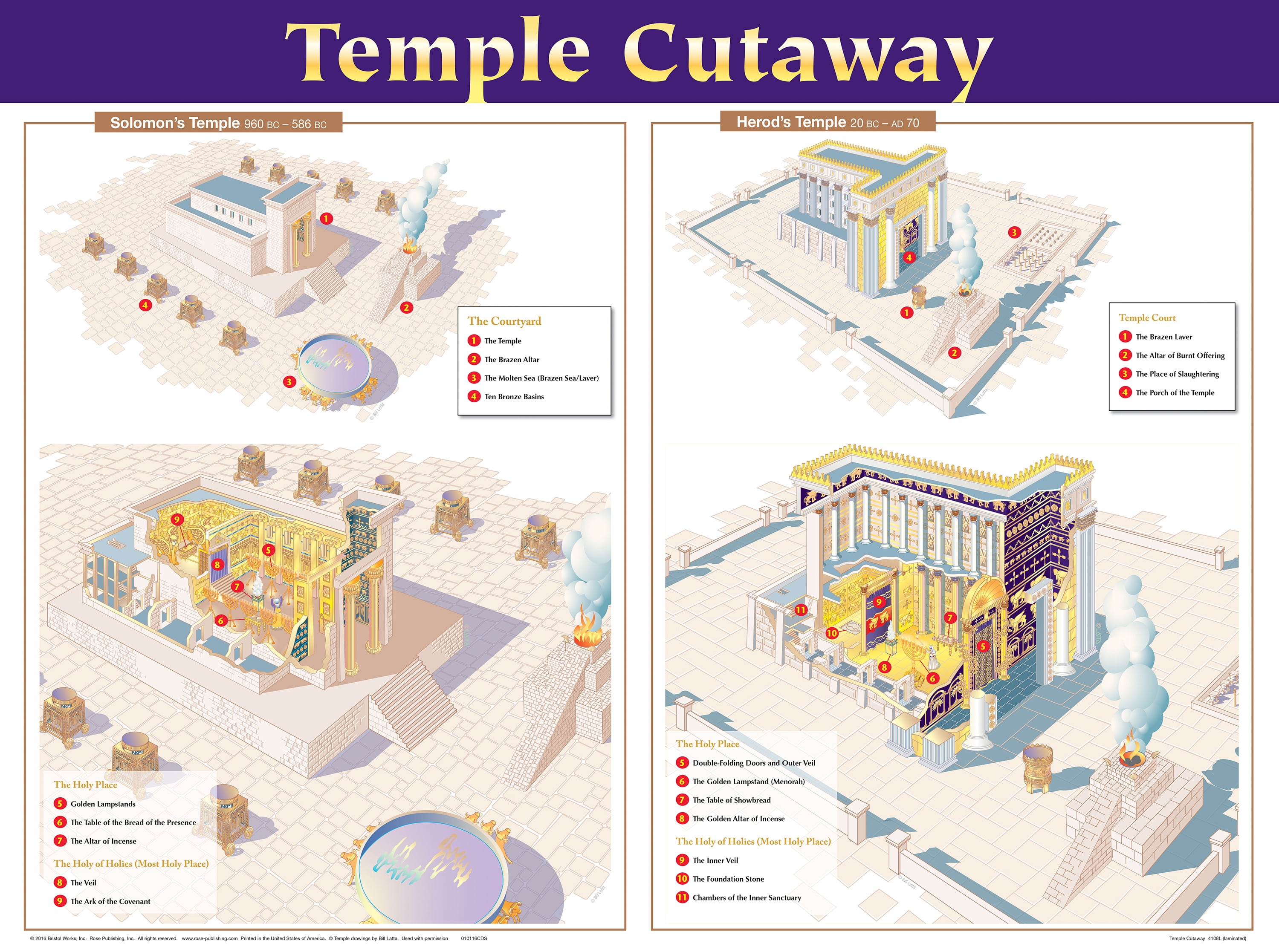 Temple Cutaway Wall Chart (Wallchart) - Walmart.com
