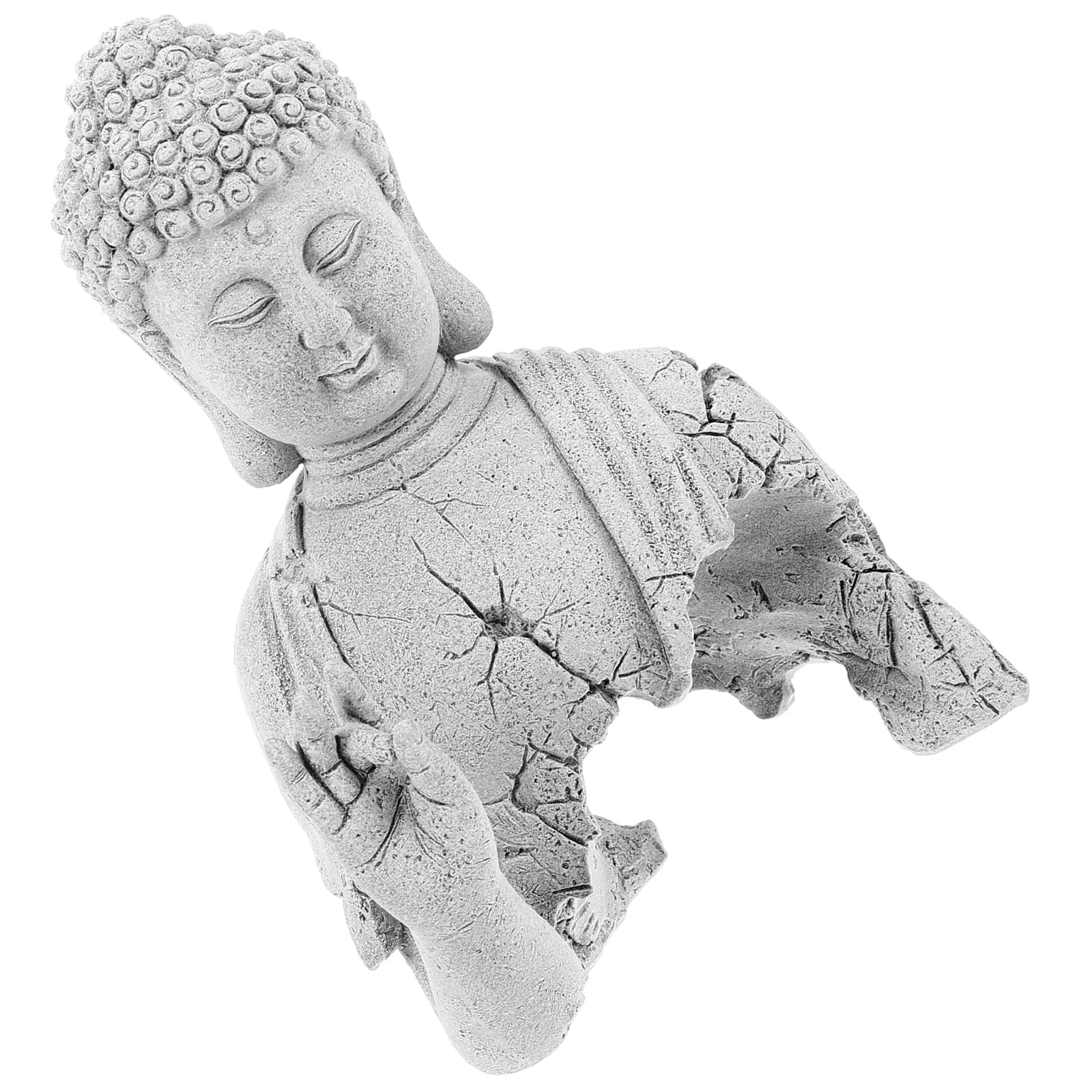 Temple Fish Tank Buddha Statue Decoration 18.00X11.50X8.50CM Grey ...