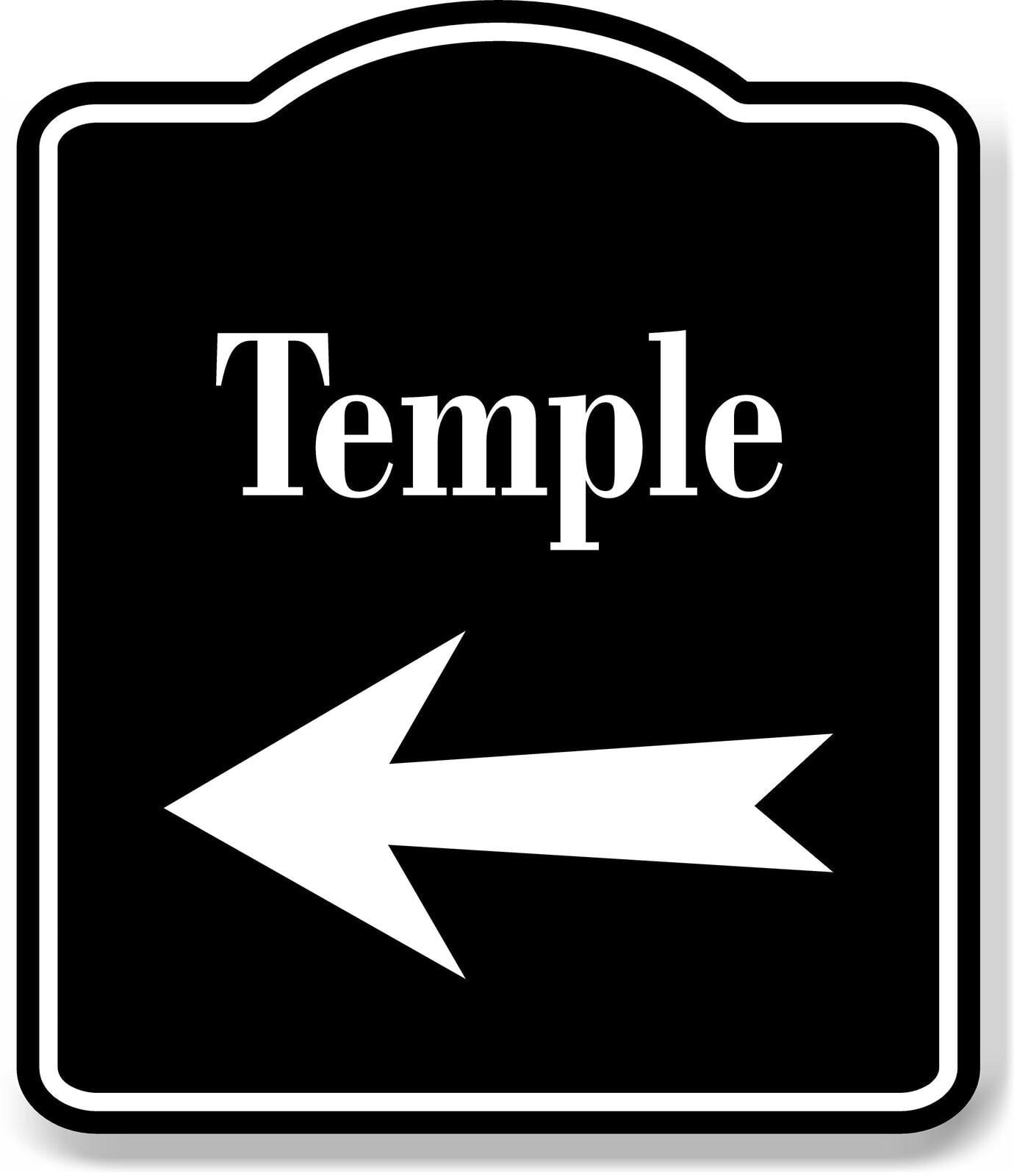 Temple Left Arrow BLACK Aluminum Composite Sign, 15"x18" - Walmart.com
