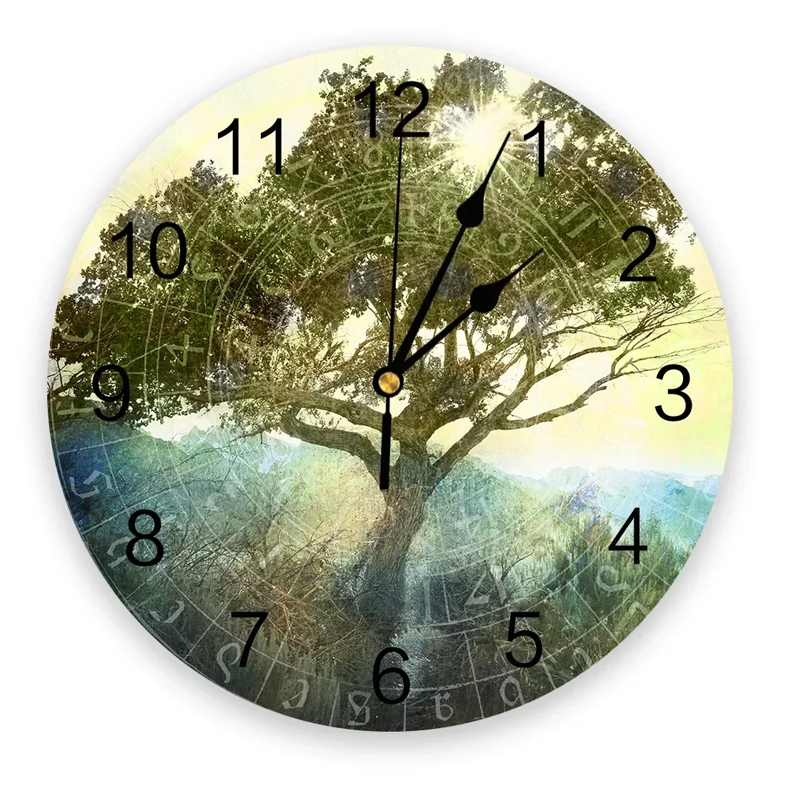 Temple Tree 3D Wall Clock Modern Design Brief Living Room Decoration ...