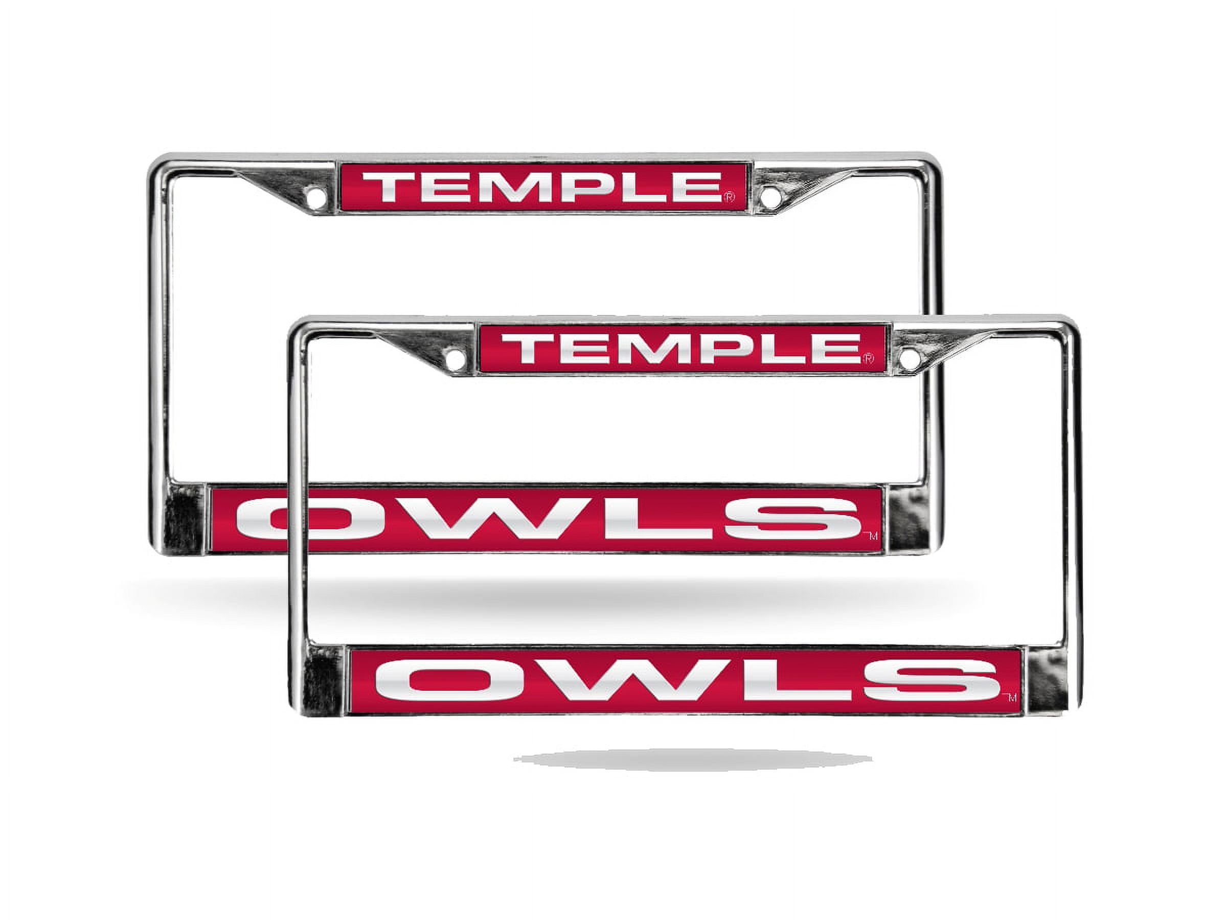 Temple University Owls Chrome Metal Laser Cut License Plate Frame - Set ...