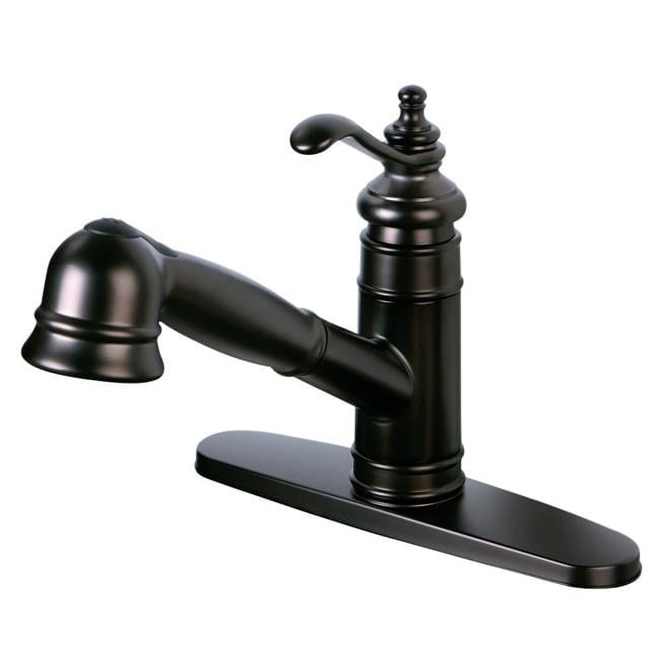 Templeton Single HandlePull Out Kitchen Faucet with Deck Plate, Oil ...